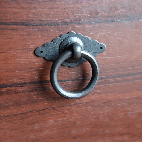 Vintage Drop Ring Pull Backplate Pulls Handles Drawer Pull | Etsy