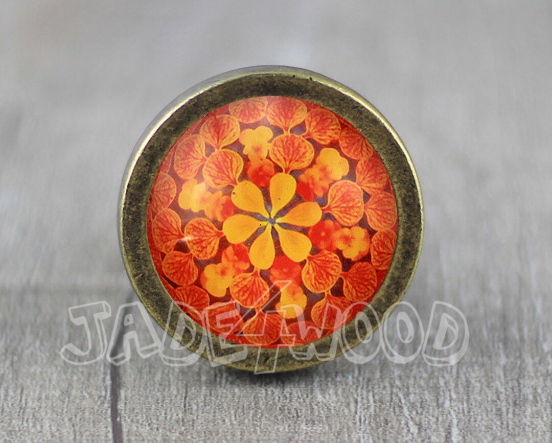 Zen Flower - Vintage Antique Bronze Dresser Knob Cabinet Pull Handle - Etsy