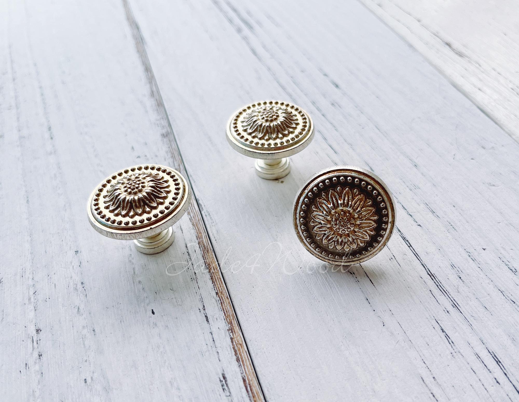 French Shabby Chic Dresser Knob / Antique Silver Antique Bronze Kitchen ...