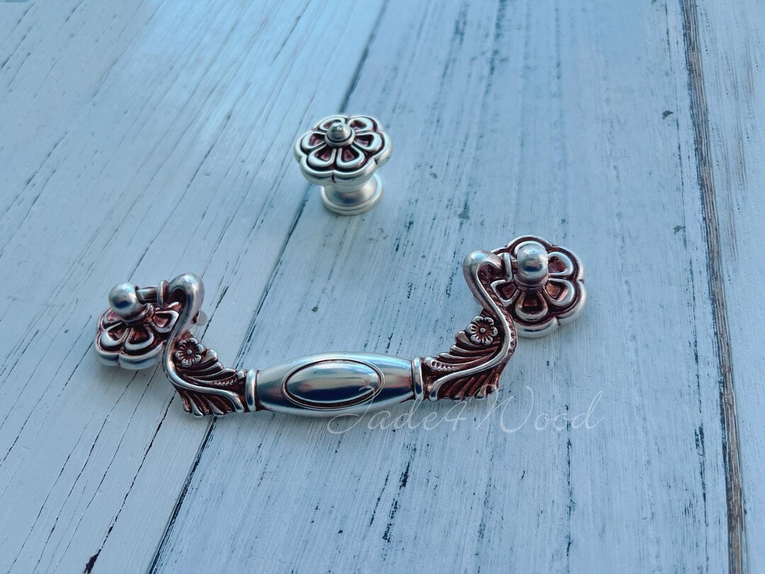 Antique Silver Bail Handle Shabby Chic Drawer Pull Handle / Bail Dawer ...