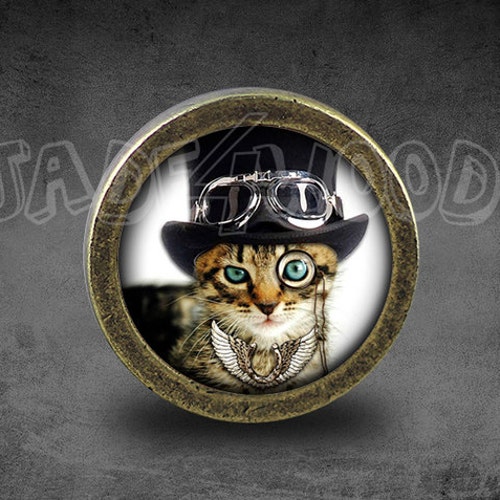 Steampunk Cat Cabinet Dresser Knobs Pull / Dresser Pull / | Etsy
