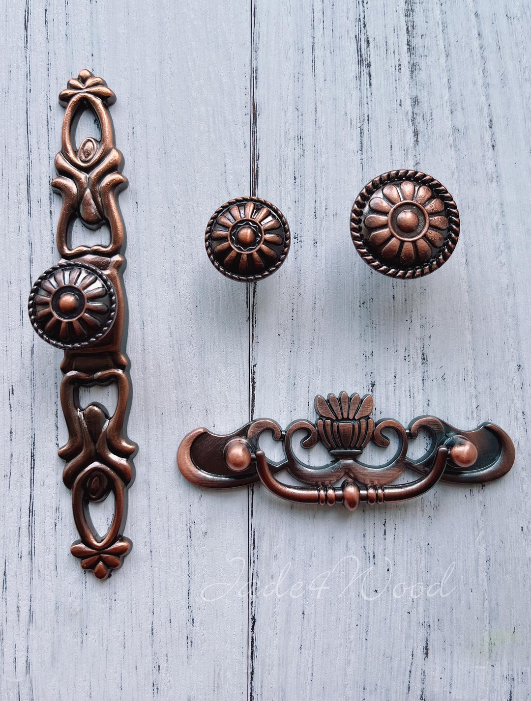 Copper Handle Bail Dresser Drawer Pull Handle / Antique Copper Drop ...
