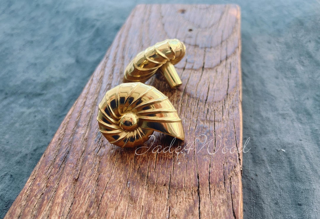 Conch Solid Brass Dresser Handle Pull Knob Pull Handle / Kitchen ...