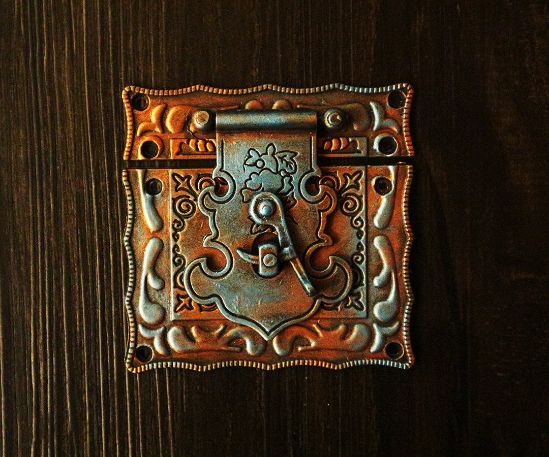 84mm X 81mm Vintage Patina Jewelry Box Hasp Catch / Jewelry Box Latch ...