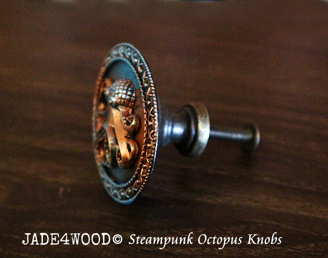 Patina Octopus Dresser Knobs Cabinet Steampunk Dresser Knobs - Etsy