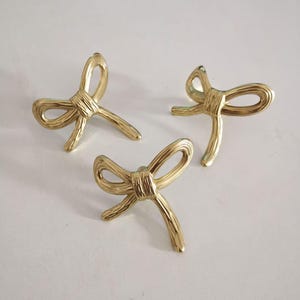 Bow Solid Brass Dresser Handle Pull Knob Pull Handle / Kitchen Cabinet Pull Handle Knob ...