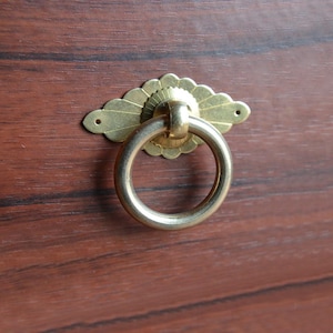 Vintage Drop Ring Pull Backplate Pulls Handles Drawer Pull Handle ...