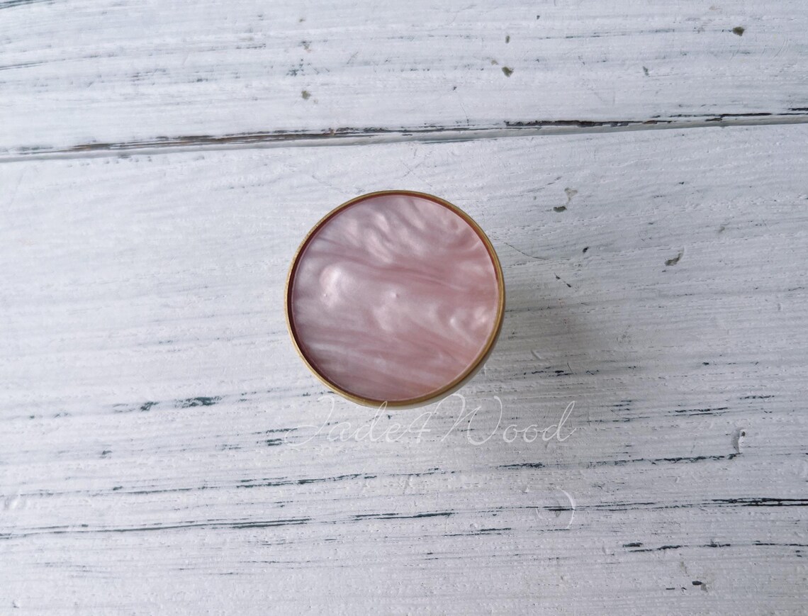Pink Shell Solid Brass Dresser Handle Pull Knob Pull Handle / Kitchen ...