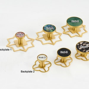 Solid Brass Back Plate for Knob Geometric Decoration Back Plate Dresser ...