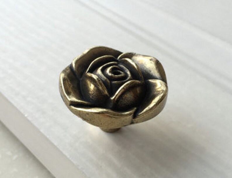 Rose Knob Handle Dresser Drawer Pulls Handles / Antique Bronze - Etsy