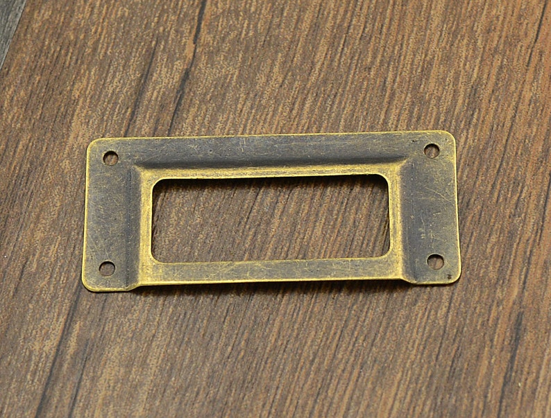 Antique Bronze Label Drawer Pull Small Handle Label Holder | Etsy