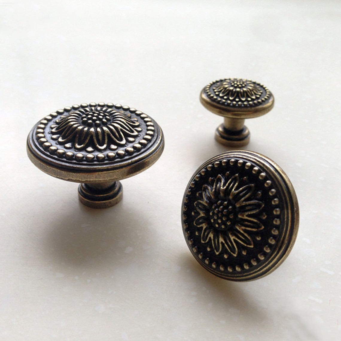 French Shabby Chic Dresser Knob / Antique Silver Antique Bronze Kitchen ...