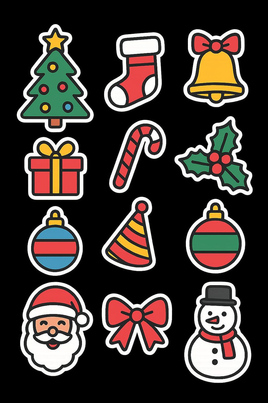 Christmas Stickers Bundle | 12 Cute Festive Digital Stickers | Cozy ...
