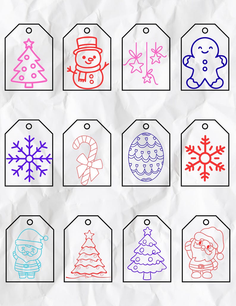 Minimalist Christmas Gift Tags – Printable Holiday Labels (PDF Print ...