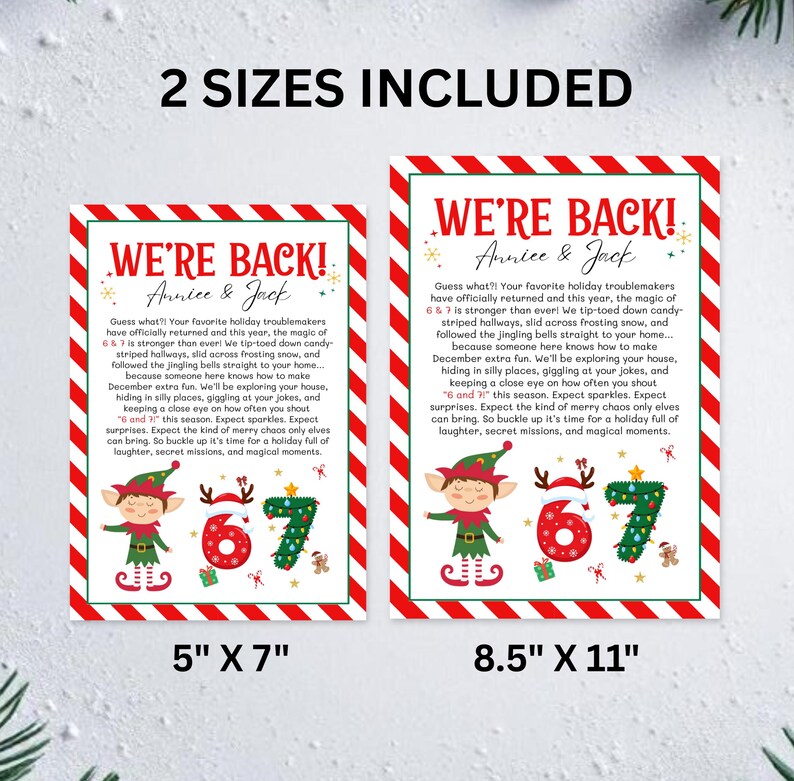 67 Elf Arrival Letter, Six Seven Trending Meme, I'm Back Elves Letter ...