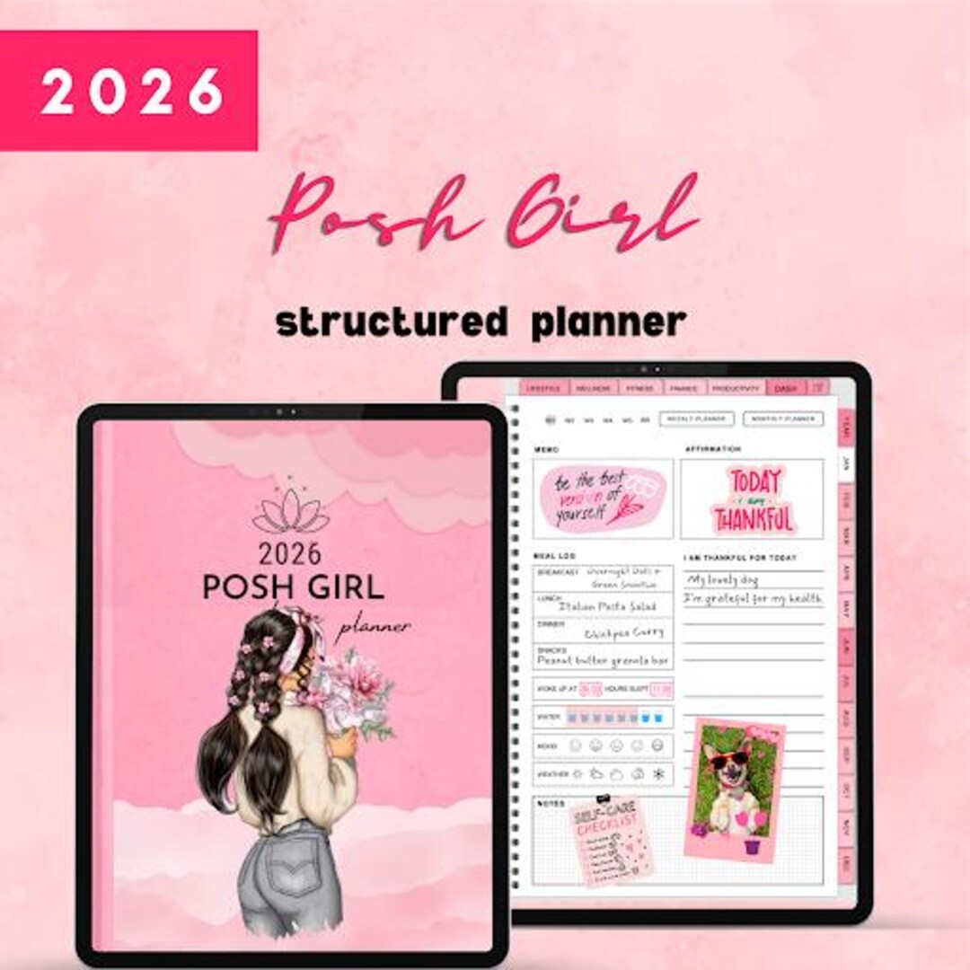 2026 Posh Girl Digital Planner, Goodnotes Journal (PDF) - Etsy