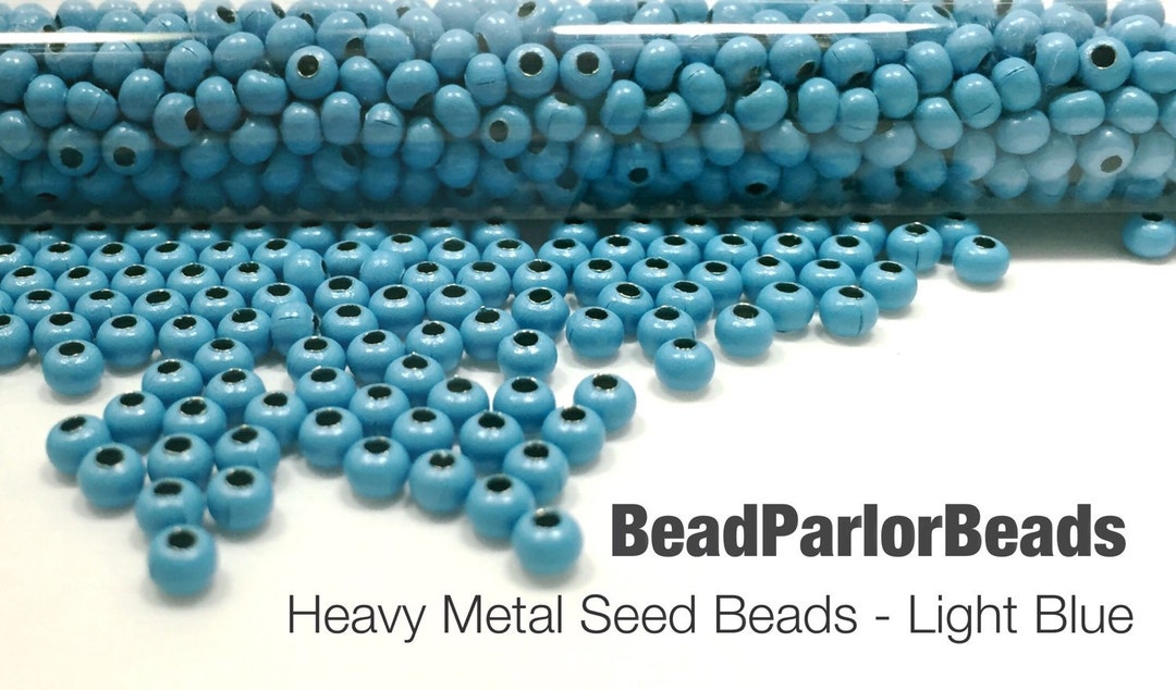 Light Blue Plated Metal Seed Beads - Size 6/0 - 39 Grams - Etsy