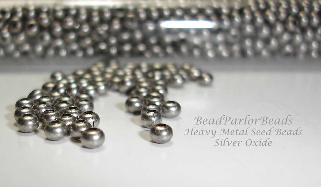 Silver Oxide Plated Metal Seed Beads Size 11/0 52 Grams - Etsy