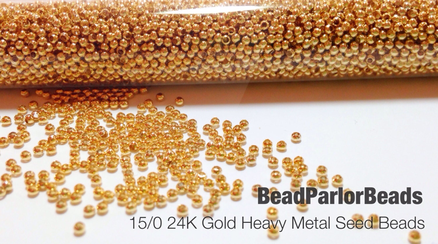 24K Gold Plated Metal Seed Beads - Size 15/0 - 10 Grams (tiny Beads ...