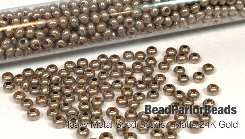 Matte 24K Gold Plated Metal Seed Beads Size 6/0 39 grams | Etsy