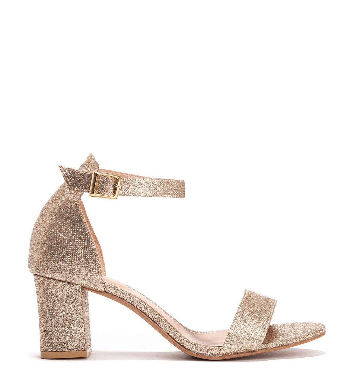 Dafna Gold Block Heel Summer Bridal Sandal Vegan Mid Heel - Etsy