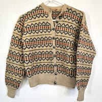 Cozy Vintage Striped Cotton Grandpa Sweater - Etsy