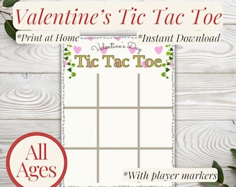 Valentine’s Day Tic Tac Toe Printable – Instant Download Game for Kids ...