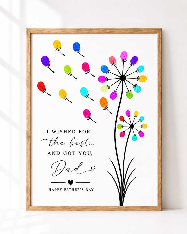 Printable Father's Day Handprint Art Craft | Fingerprint Art Preschool ...