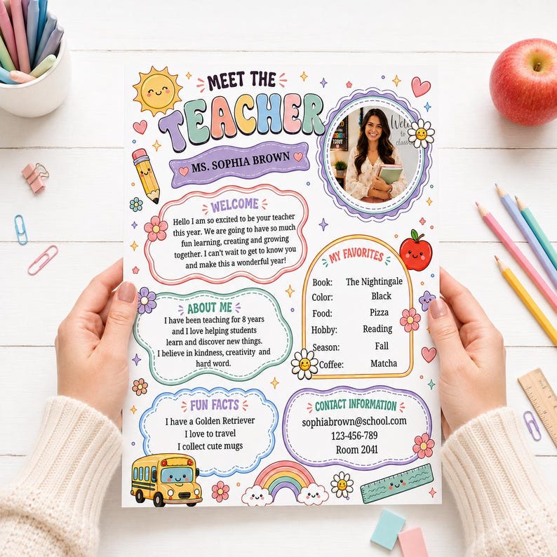 Editable Groovy Meet the Teacher Template | Teacher Introduction Letter ...