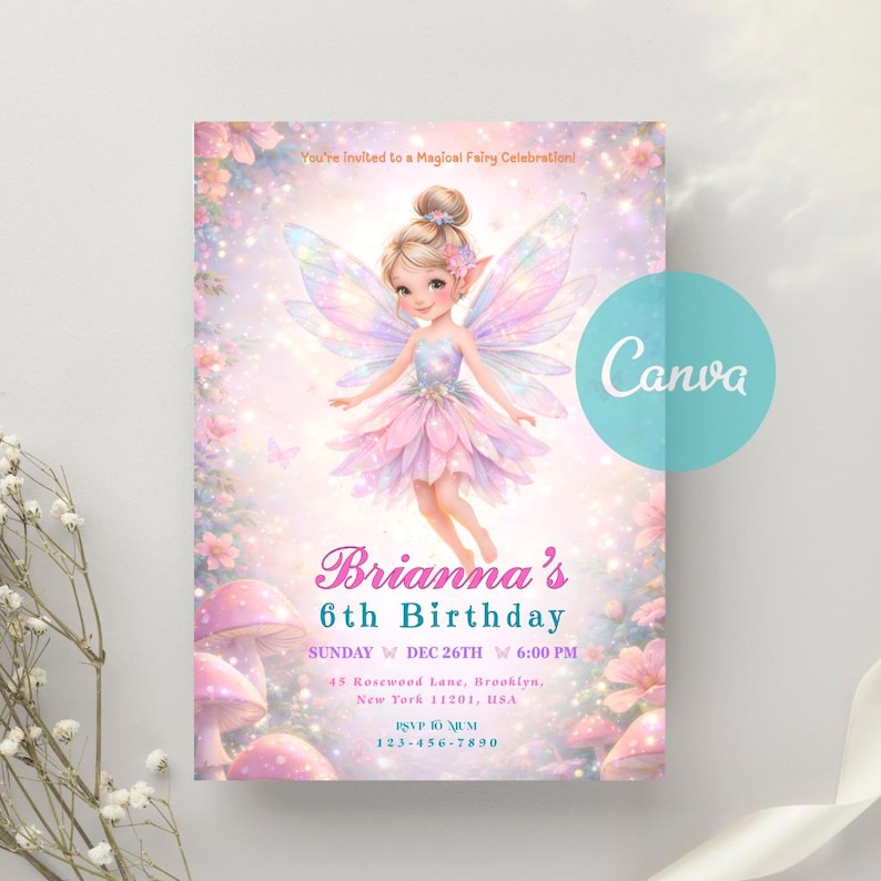 Fairy Birthday Invitation | Enchanted Garden Party Invite | Whimsical ...