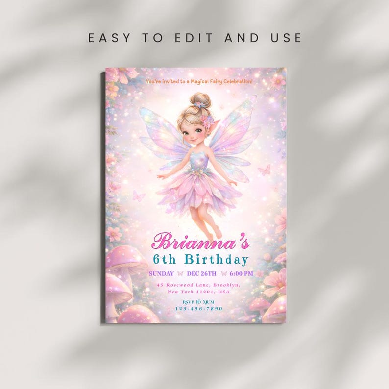 Fairy Birthday Invitation | Enchanted Garden Party Invite | Whimsical ...