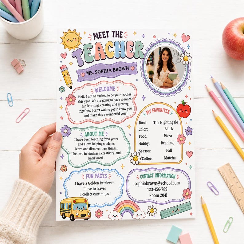 Editable Groovy Meet the Teacher Template | Teacher Introduction Letter ...