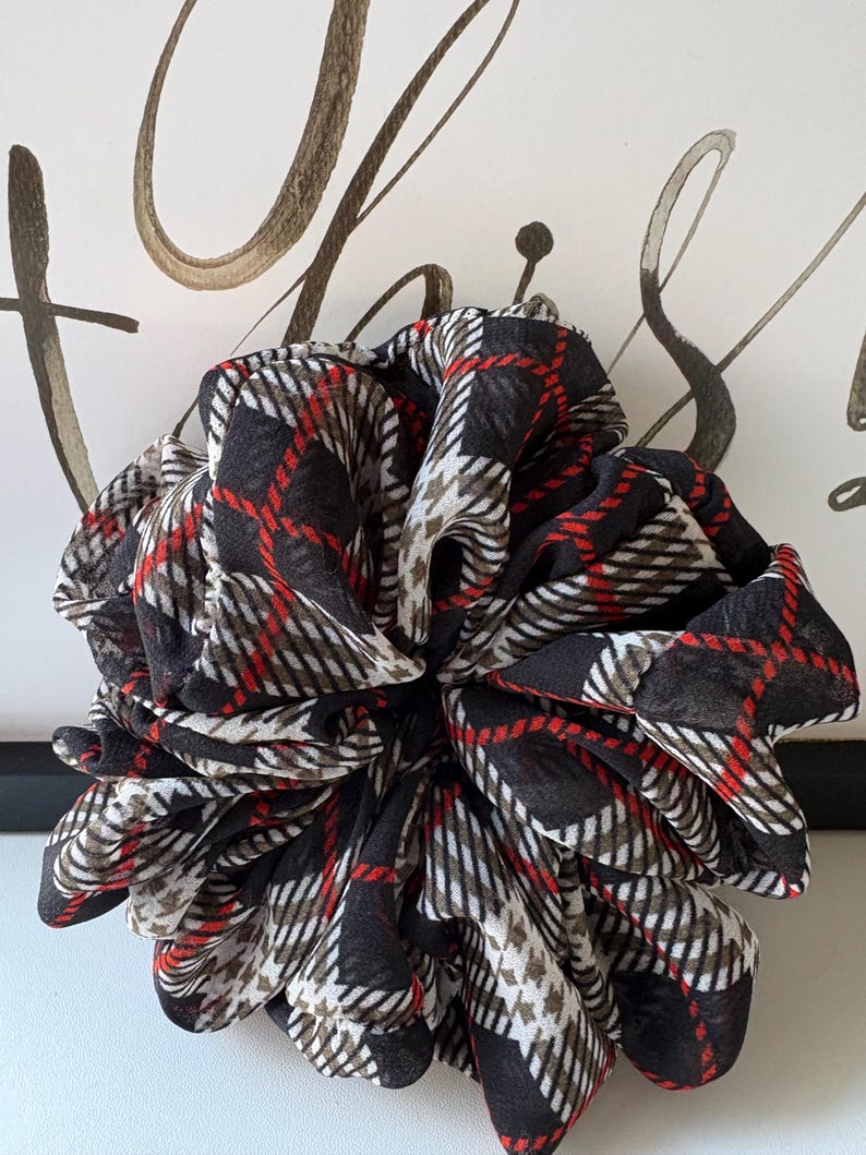 Grandpa Fancy Pajamas – Black Plaid Scrunchie | Handmade Cute Scrunchie ...