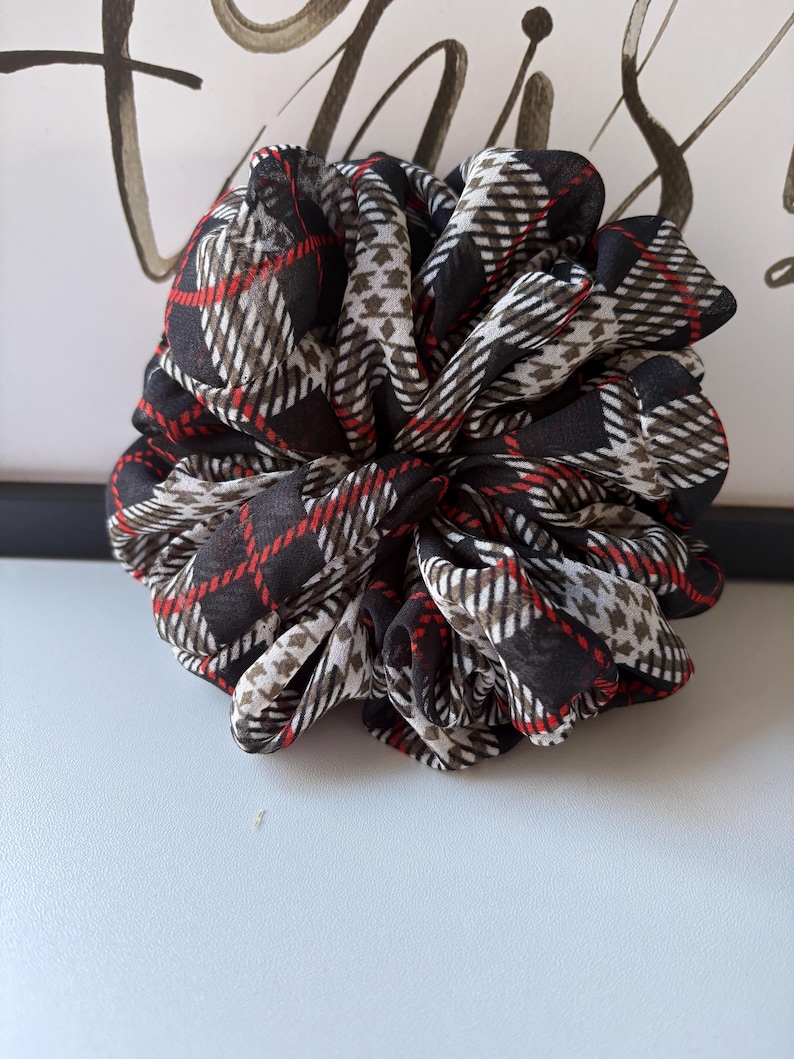 Grandpa Fancy Pajamas – Black Plaid Scrunchie | Handmade Cute Scrunchie ...