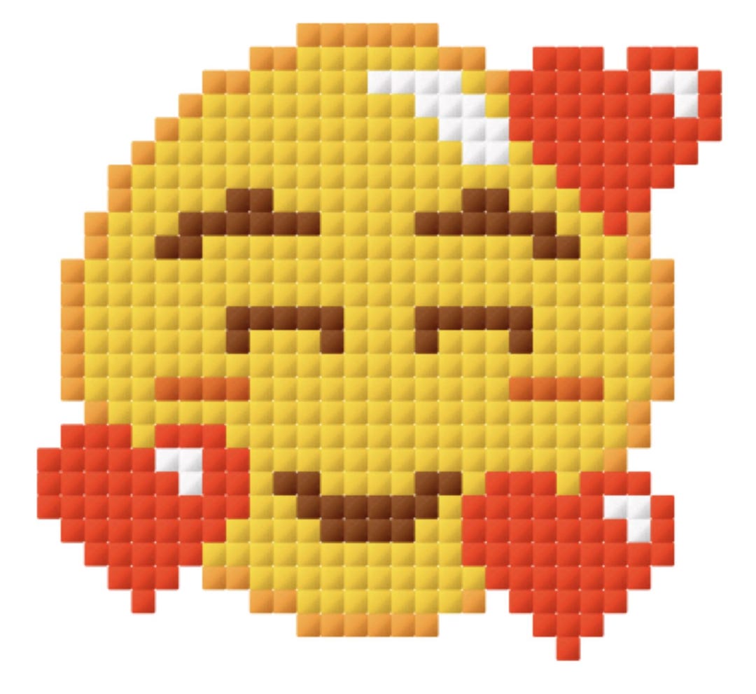 Smile With Hearts Emoji Pattern for Cross-stitch/crochet/beading ...