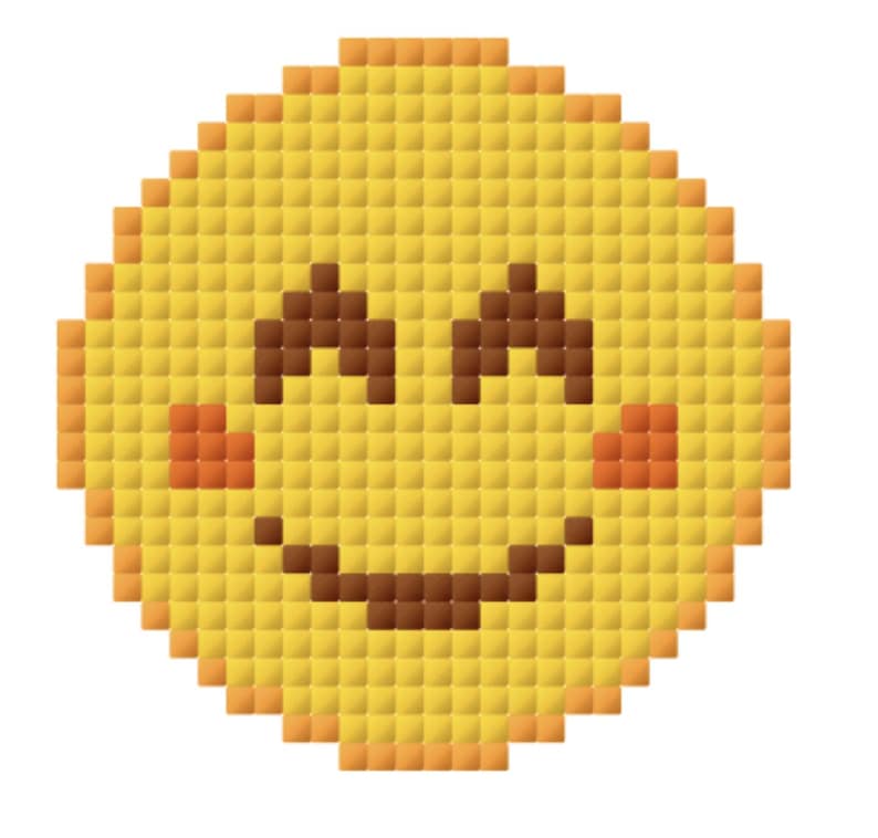 Smile With Rosy Cheeks Emoji Pattern for Cross-stitch/crochet/beading ...