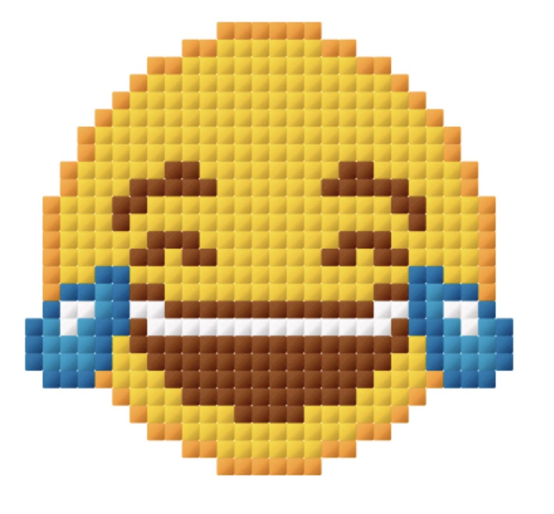 Crying Laughing Emoji Pattern for Cross-stitch/crochet/beading/knitting ...