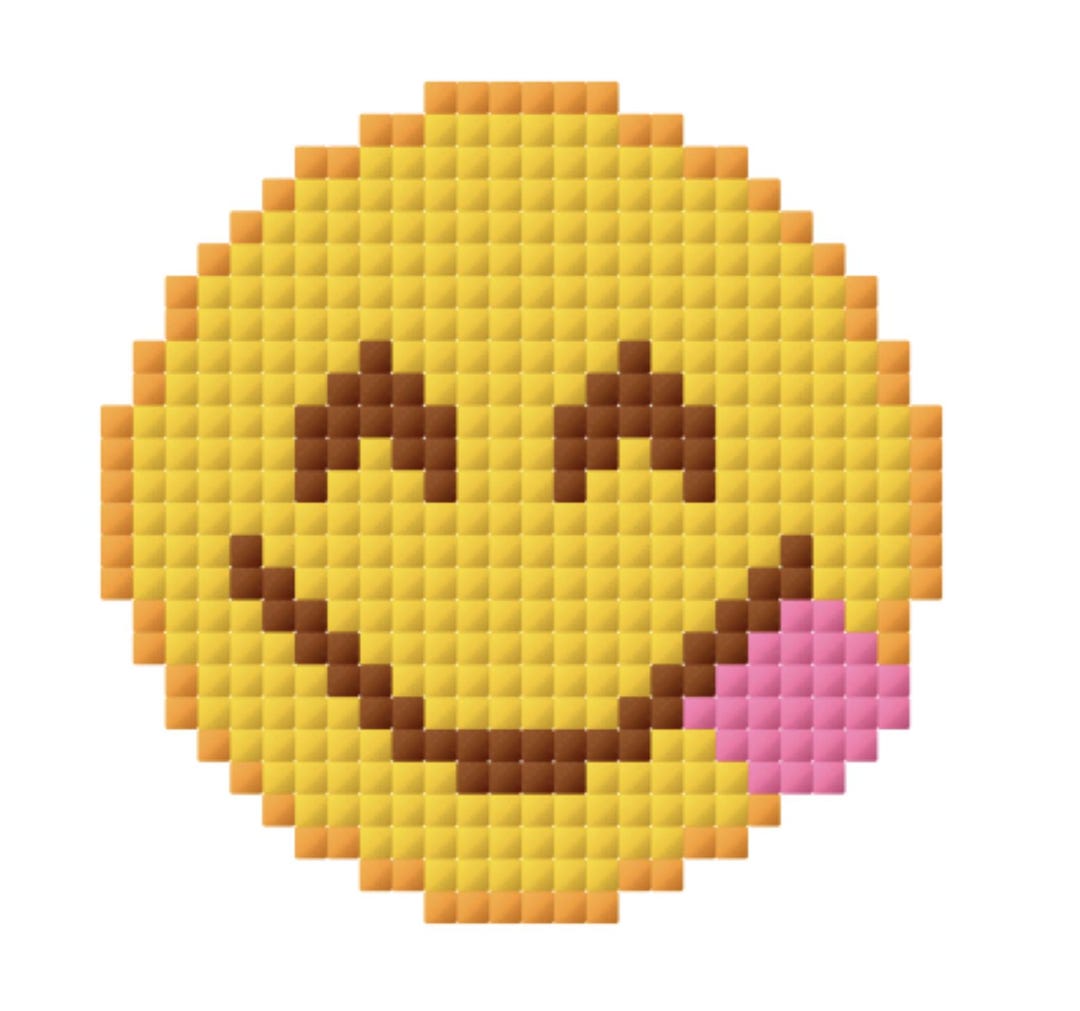 Tongue Sticking Out Emoji Pattern for Cross-stitch/crochet/beading ...