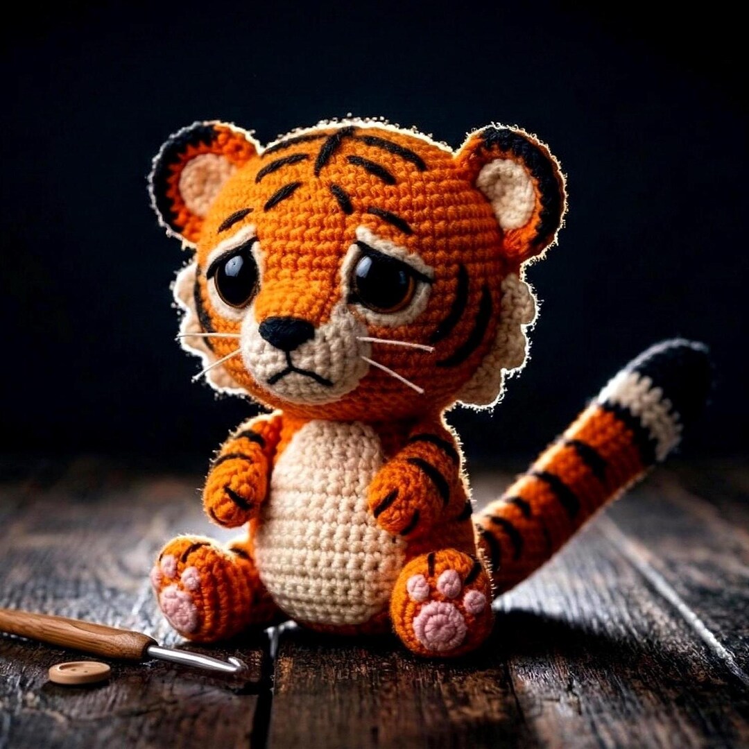 Sad Tiger Crochet Pattern PDF, Derpy Amigurumi Tiger Pattern, Cute ...