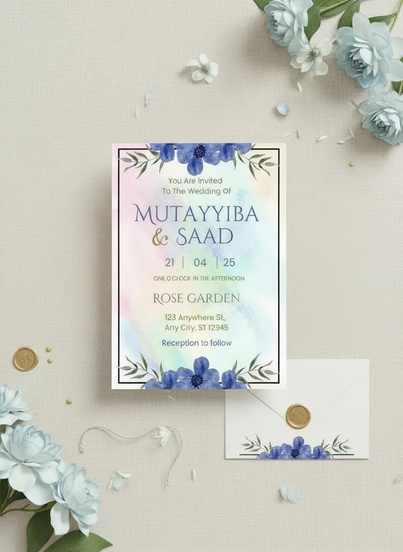Editable Islamic Nikkah Wedding Invitation Bundle | Elegant Minimalist ...