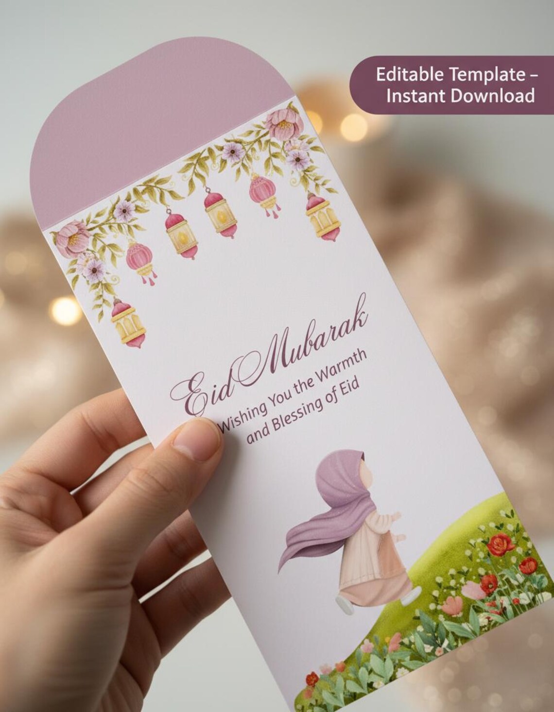 Eid Mubarak Money Envelope Template | Printable Eidi Holders| Canva ...