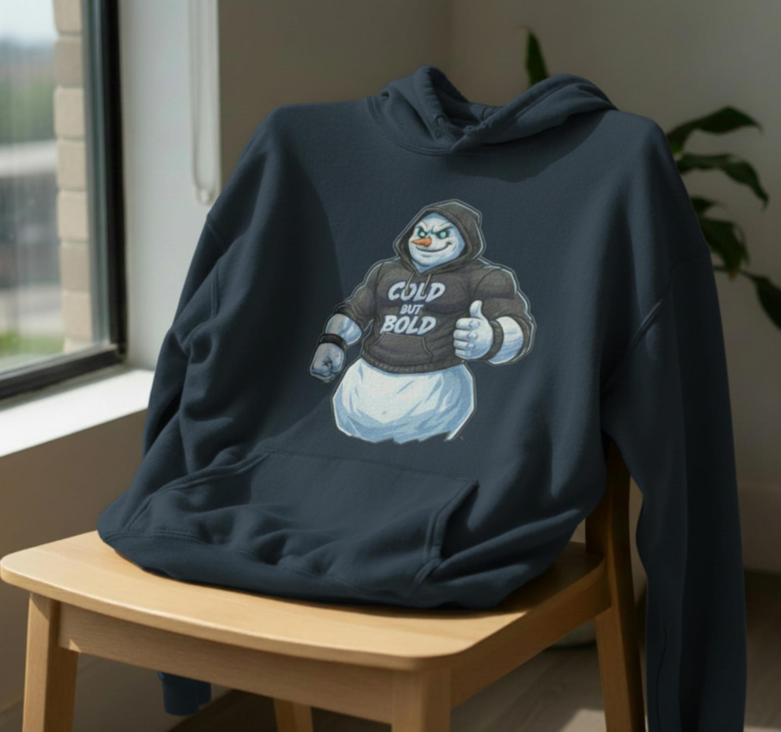 Funny Snowman Graphic Hoodie | Cold but Bold Winter Pullover - Etsy