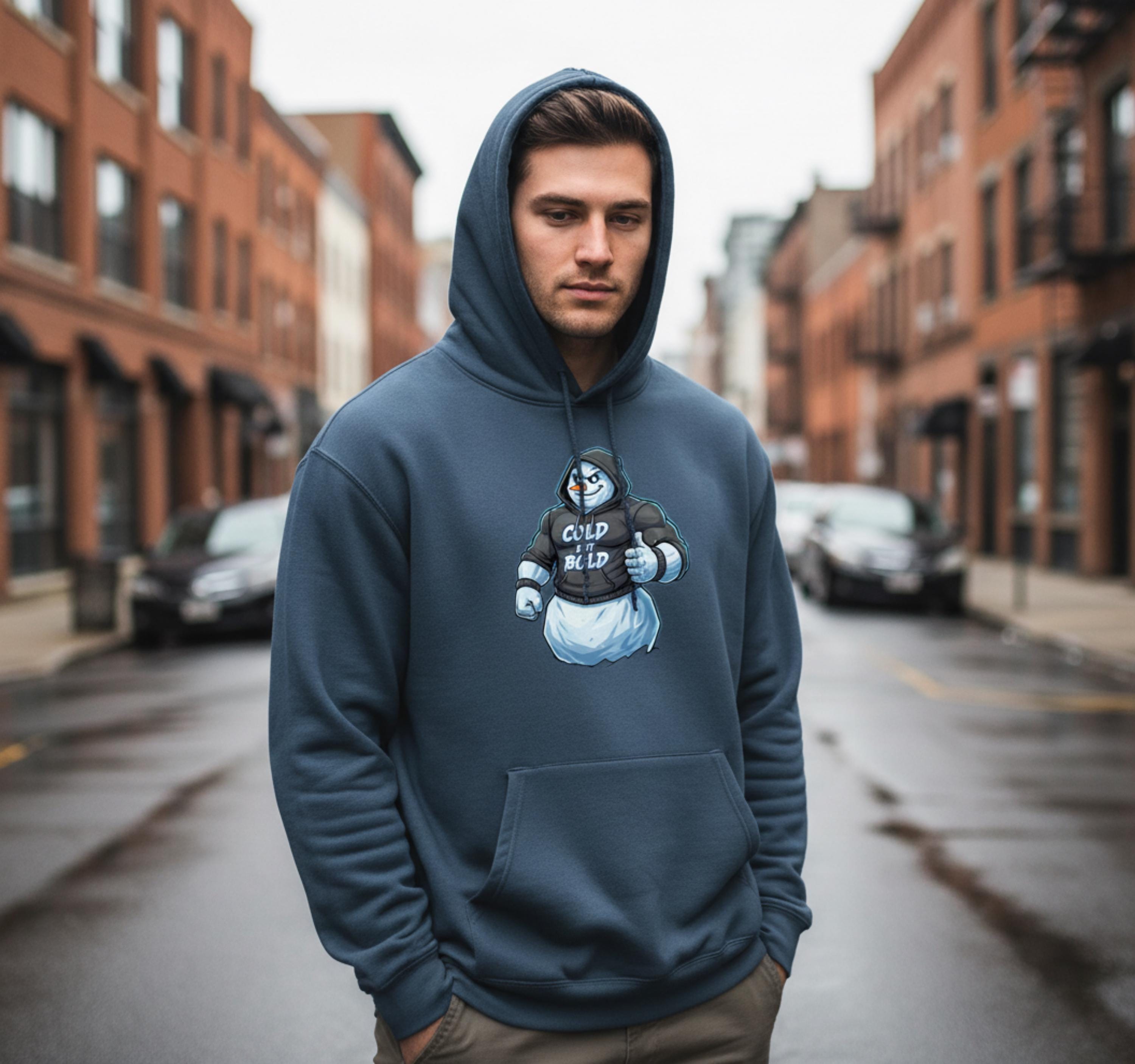 Funny Snowman Graphic Hoodie | Cold but Bold Winter Pullover - Etsy