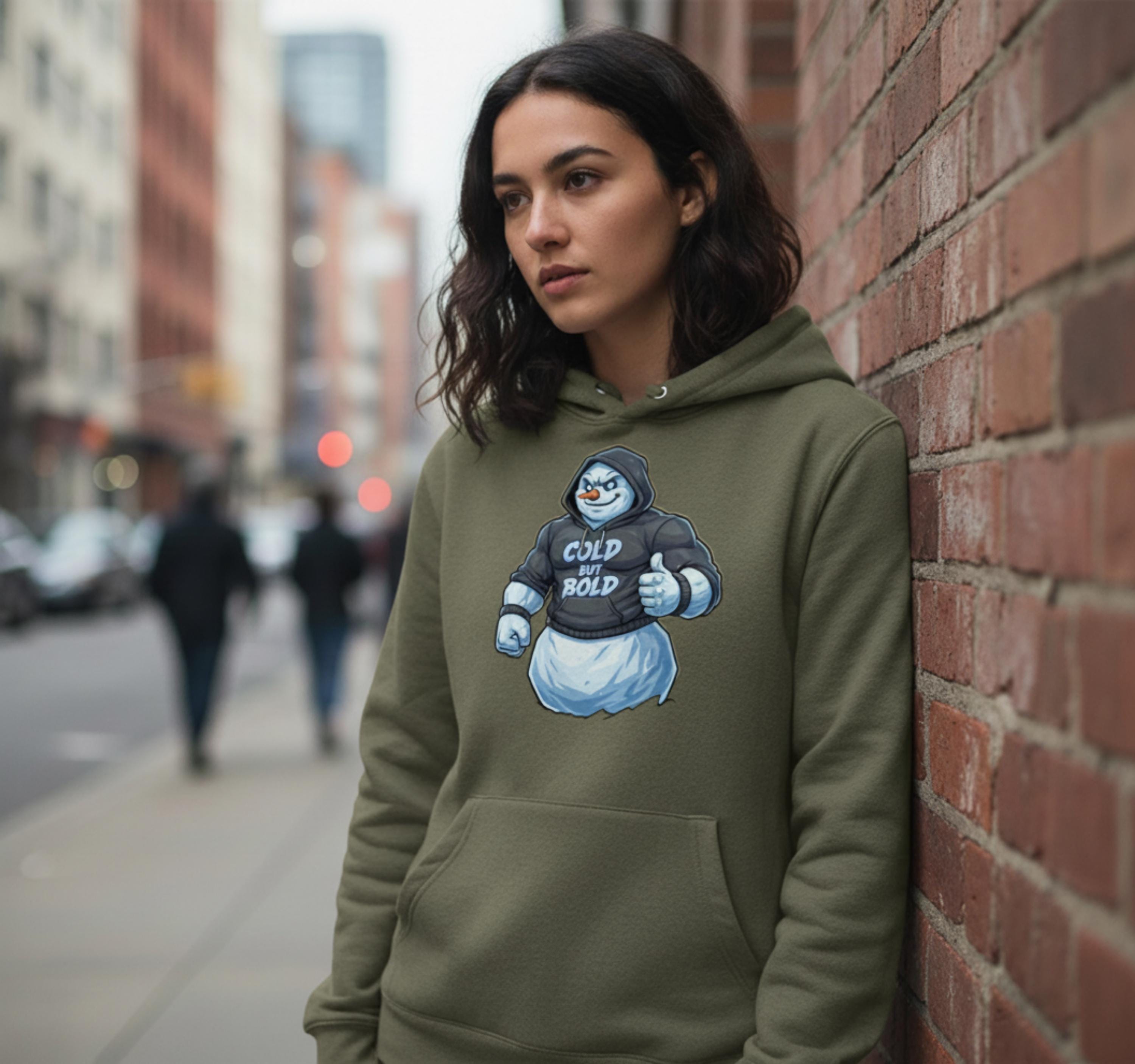 Funny Snowman Graphic Hoodie | Cold but Bold Winter Pullover - Etsy
