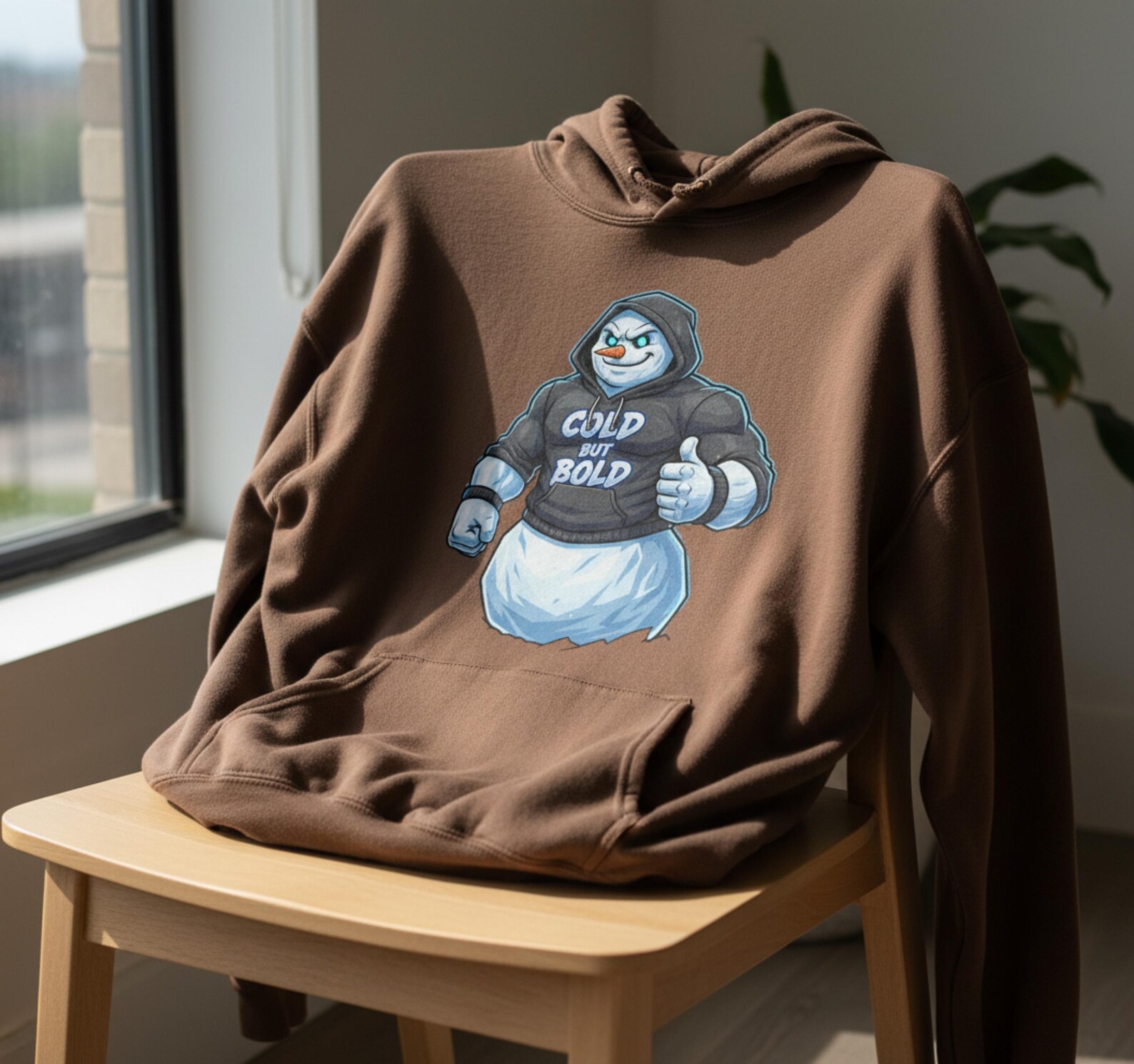 Funny Snowman Graphic Hoodie | Cold but Bold Winter Pullover - Etsy