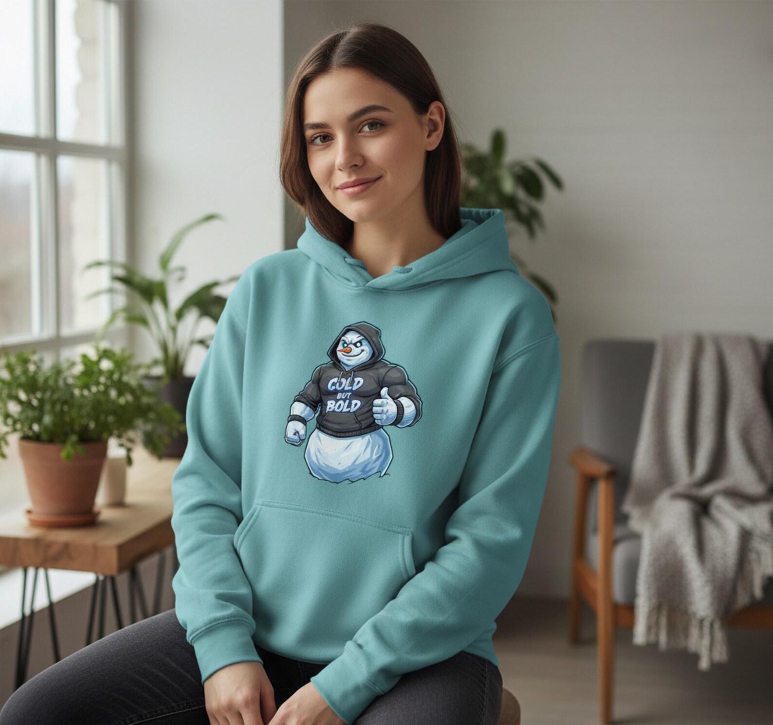 Funny Snowman Graphic Hoodie | Cold but Bold Winter Pullover - Etsy