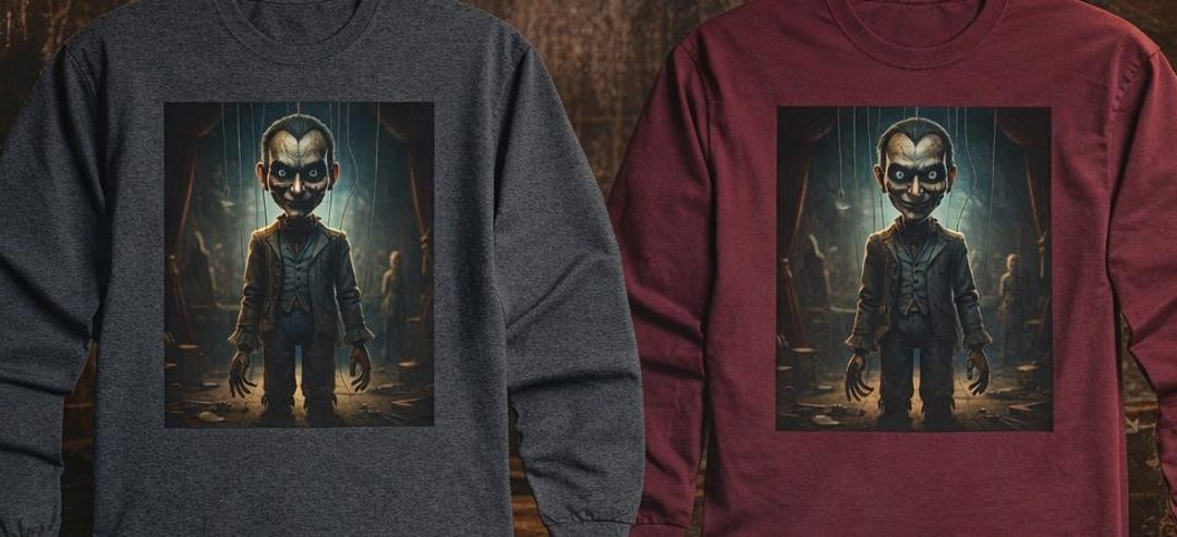 Creepy Vent Doll Illustration Long Sleeve Tee | Horror Character Shirt ...