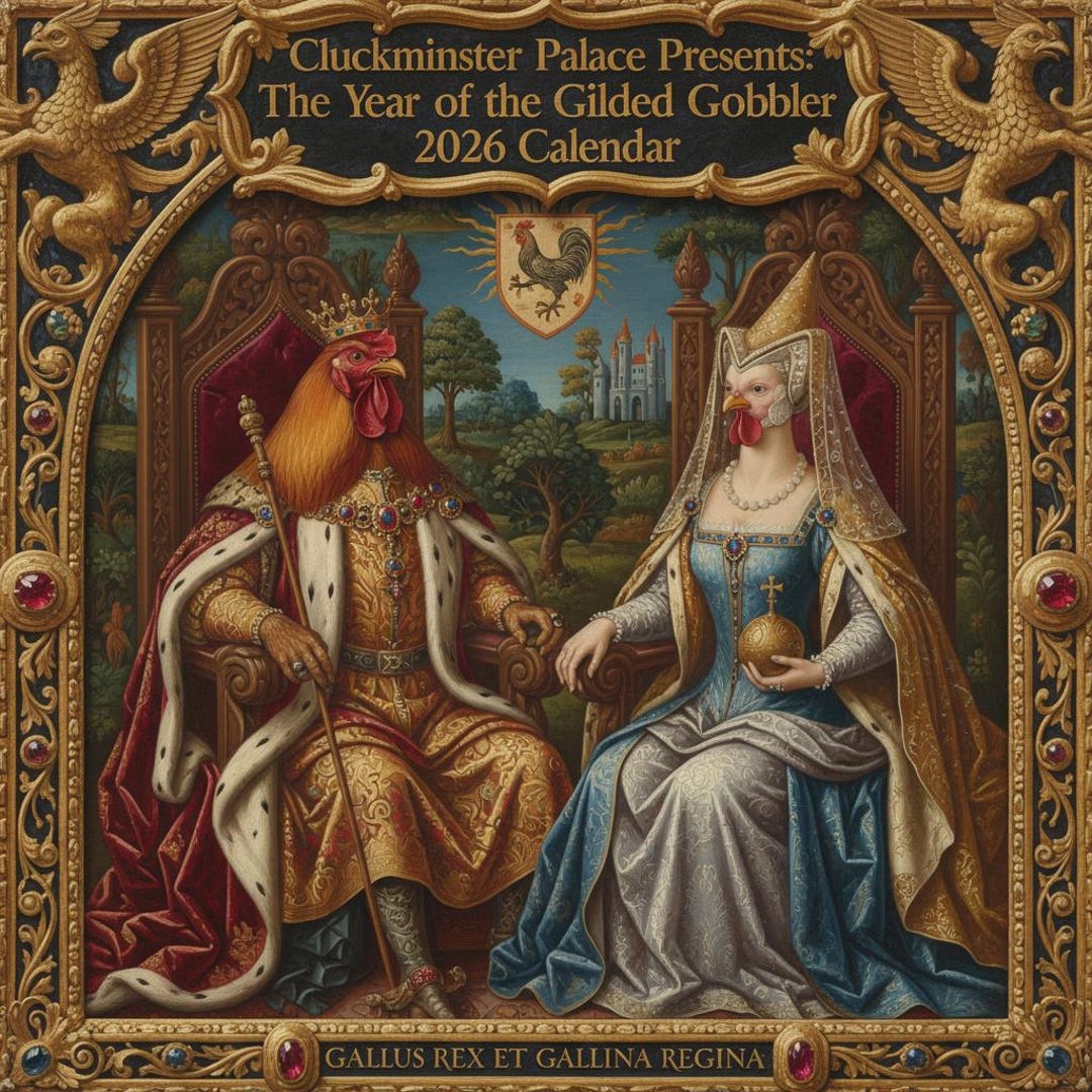 Medieval Chickens & Roosters 2026 Wall Calendar - Etsy