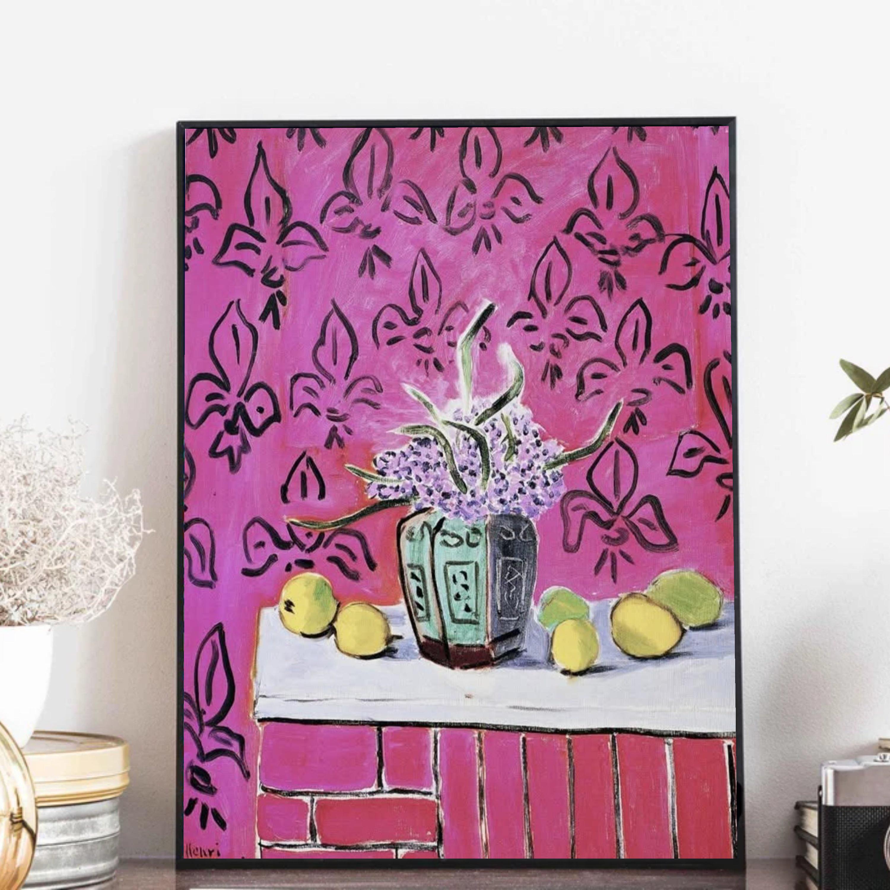 Matisse Fauvism Still Life Canvas Print, Pink Floral Wall Art, Large ...
