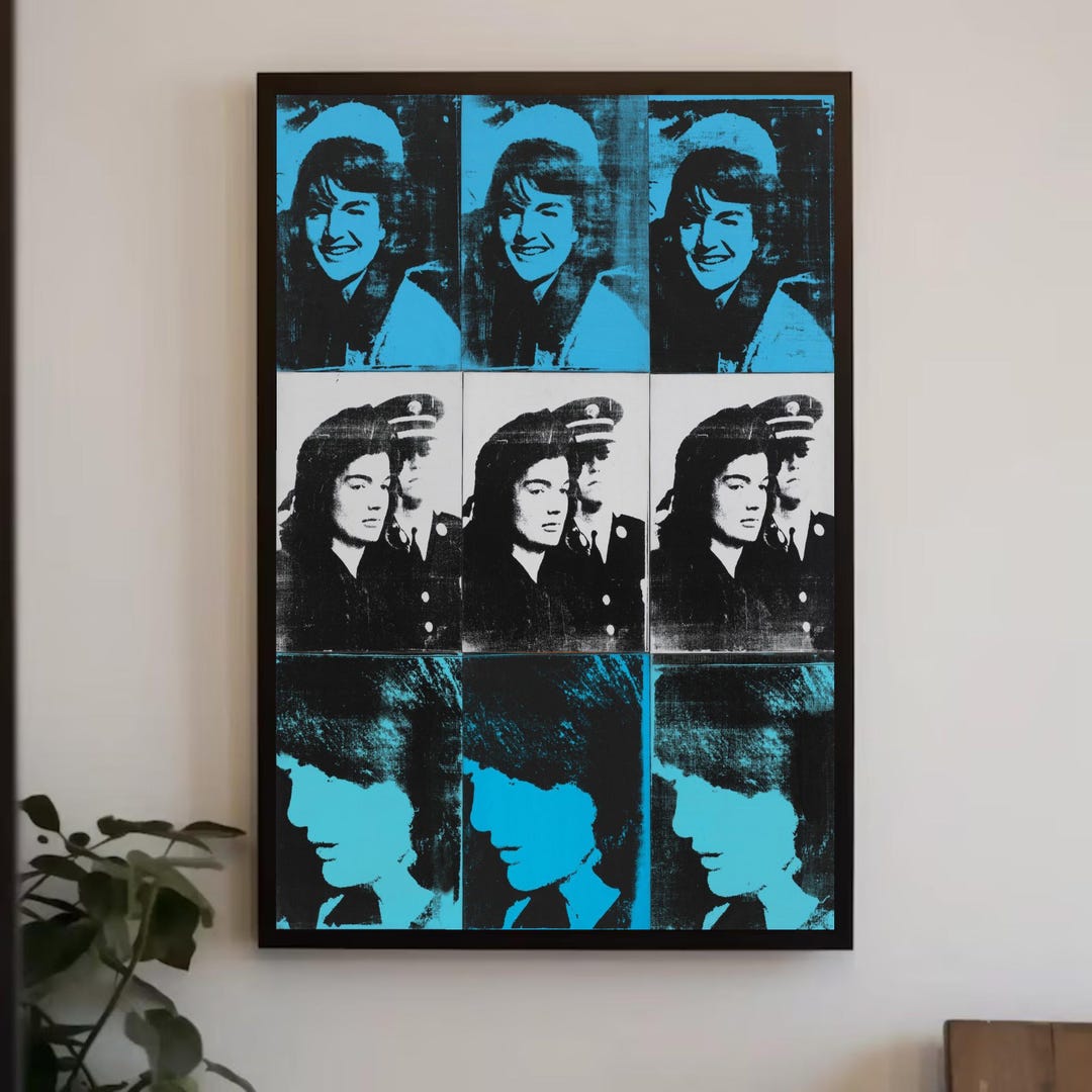 Andy Warhol Nine Jackies Canvas Print, Pop Art Portrait - Etsy